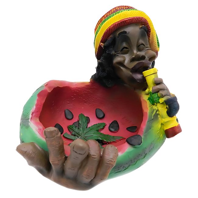 RASTA WATERMELON POLY STONE ASHTRAY - American Distributors LLC